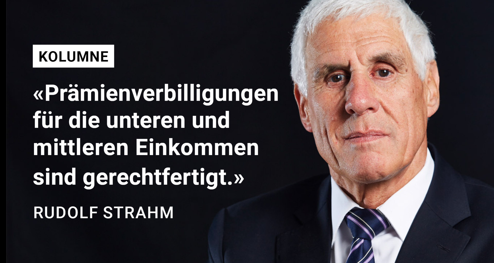 Rudolf Strahm: «Prämienverbilligungen für die unteren und mittleren ...